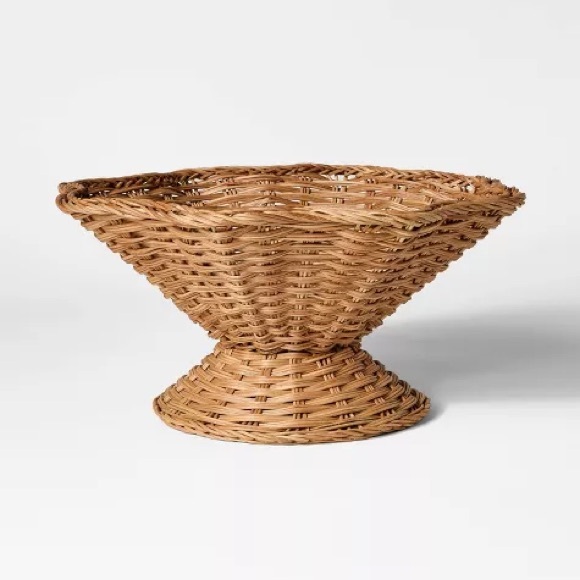Studio McGee | Kitchen | Nwt Woven Bowl Wavy Rim With Pedestal Base ...